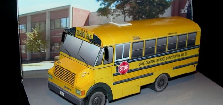 Thomas/International 3800 School Bus paper model (1:87/H0 scale ...