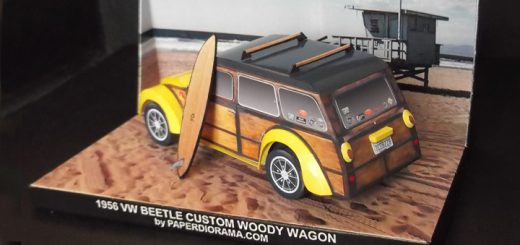 Volkswagen Beetle 1956 Custom Woody Wagon - Paper Model 1:35 Scale ...