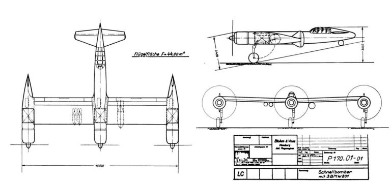 Blohm & Voss BV P.170 - Paper Model 1/100 Scale - Paperdiorama ...